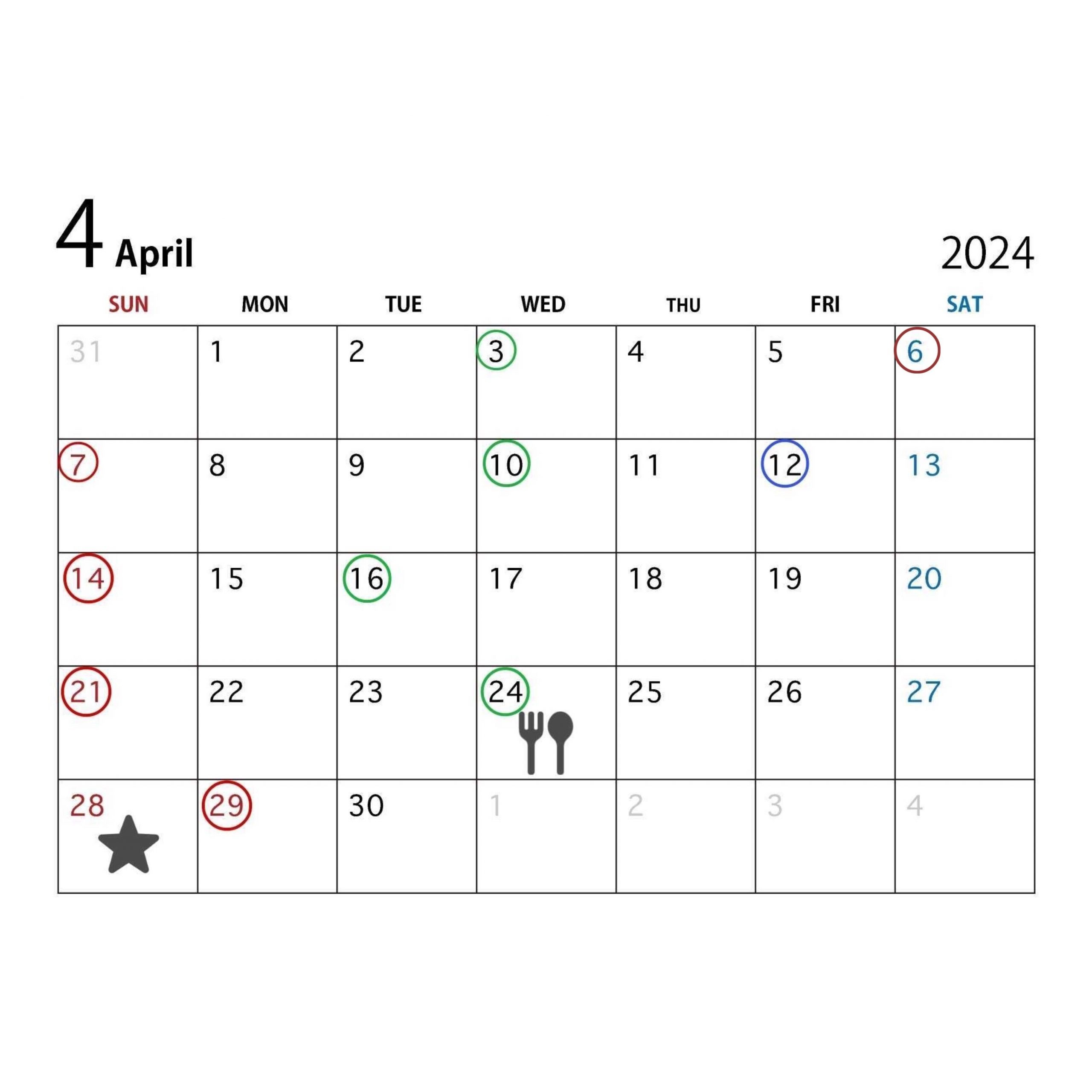 4月営業日のお知らせ Eatlab 
